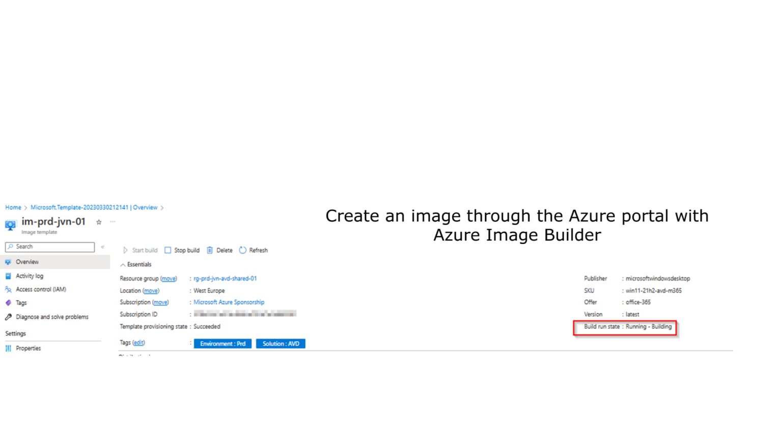 Create an image through the Azure portal with Azure Image Builder - Johan Vanneuville