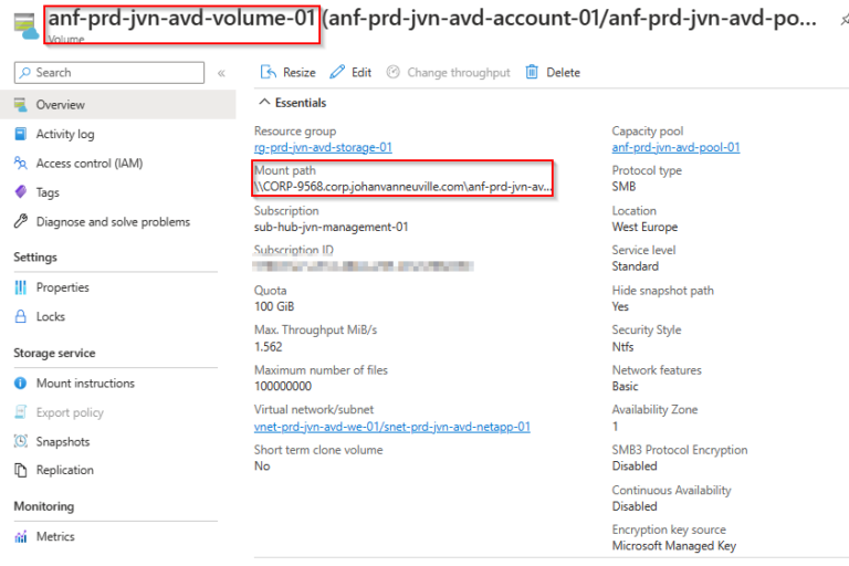 Create an Azure NetApp fileshare for FSLogix with Terraform - Johan Vanneuville