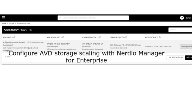 Configure Avd Storage Scaling With Nerdio Manager For Enterprise Johan Vanneuville