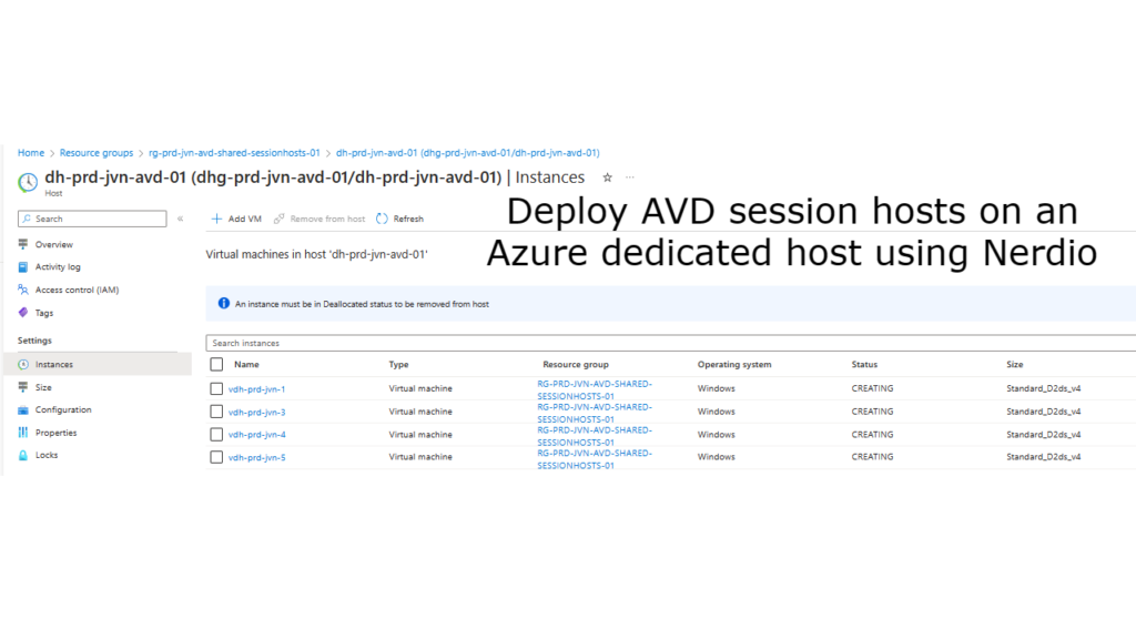 Deploy AVD session hosts on an Azure dedicated host using Nerdio ...