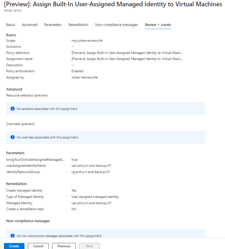 Deploy a managed identity with Azure policy - Johan Vanneuville