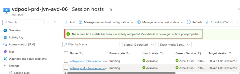 Session host update Part 2: Deploy and update a host pool and session ...