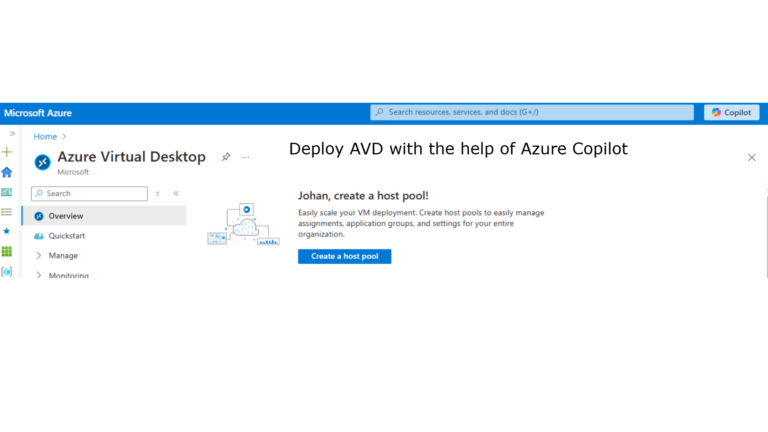 Deploy AVD with the help of Azure Copilot - Johan Vanneuville